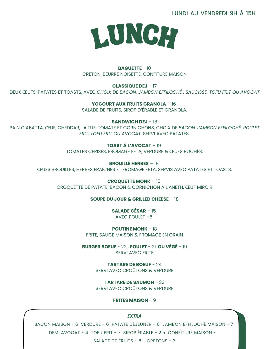 Menu – Monk Café